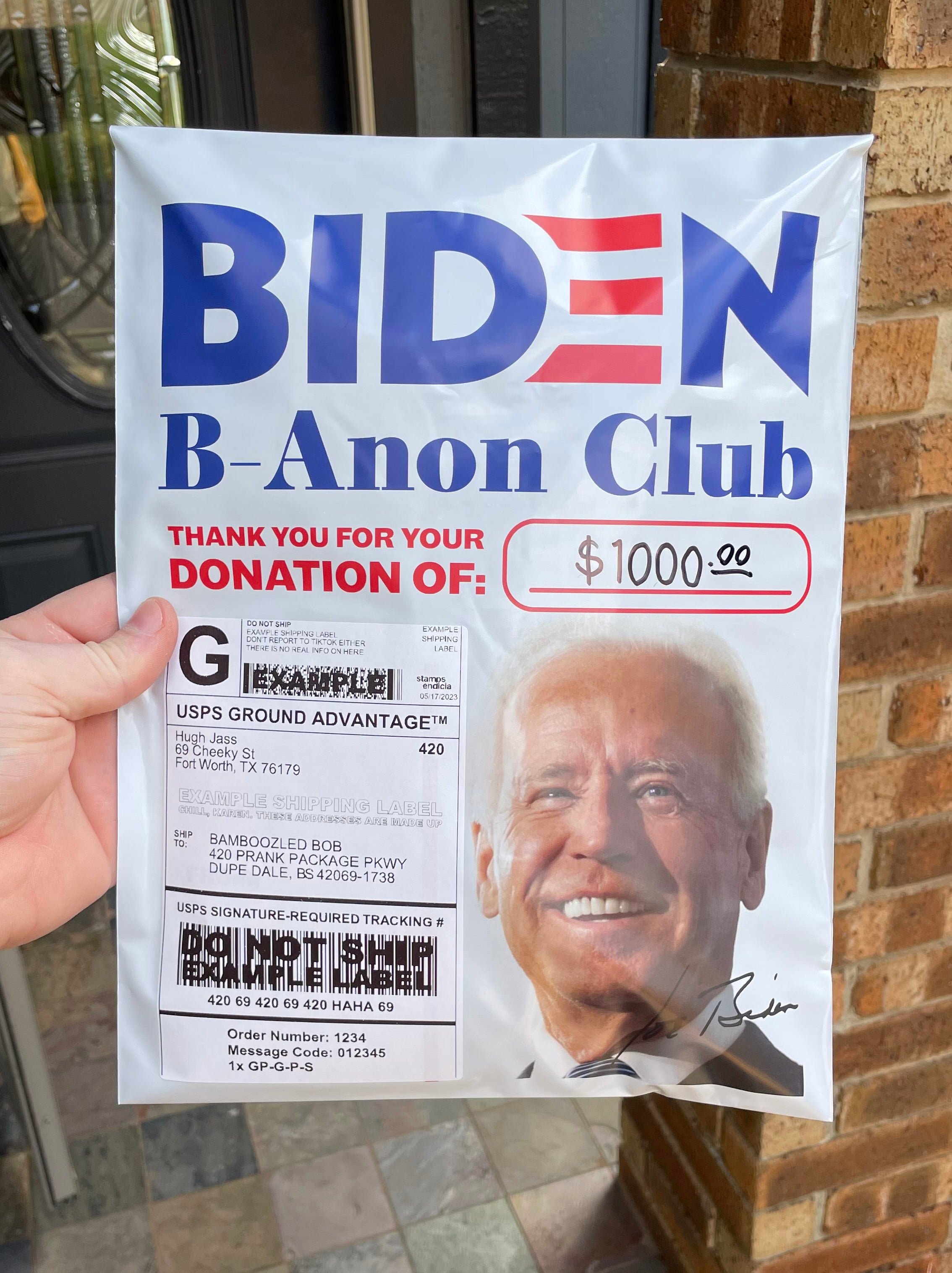 Send a Joe Biden Donation Prank Package | Prank Mail – PrankPackage.com
